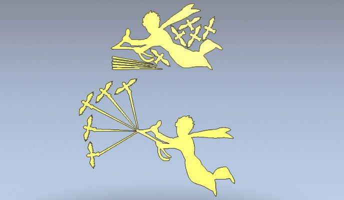 Flying with pigeons vector – DXF DOWNLOADS – Files for Laser Cutting ...