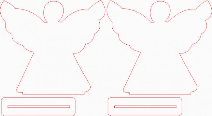 Vector angel to cut into cnc router or laser – DXF DOWNLOADS – Files ...