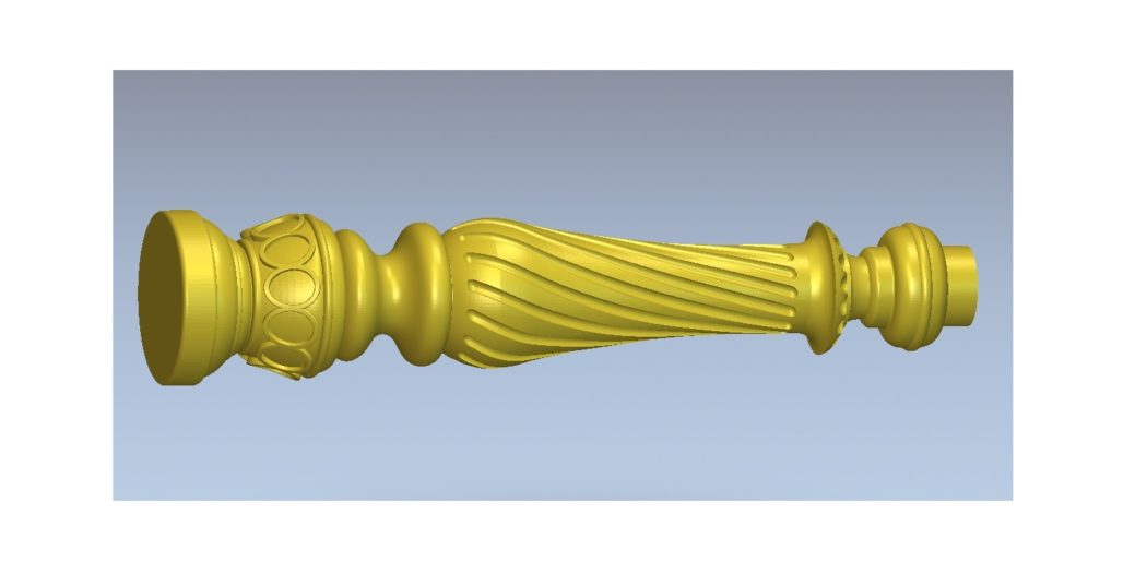 Pillar Column Shaft 3D STL file for machining with CNC Router 4th axis ...