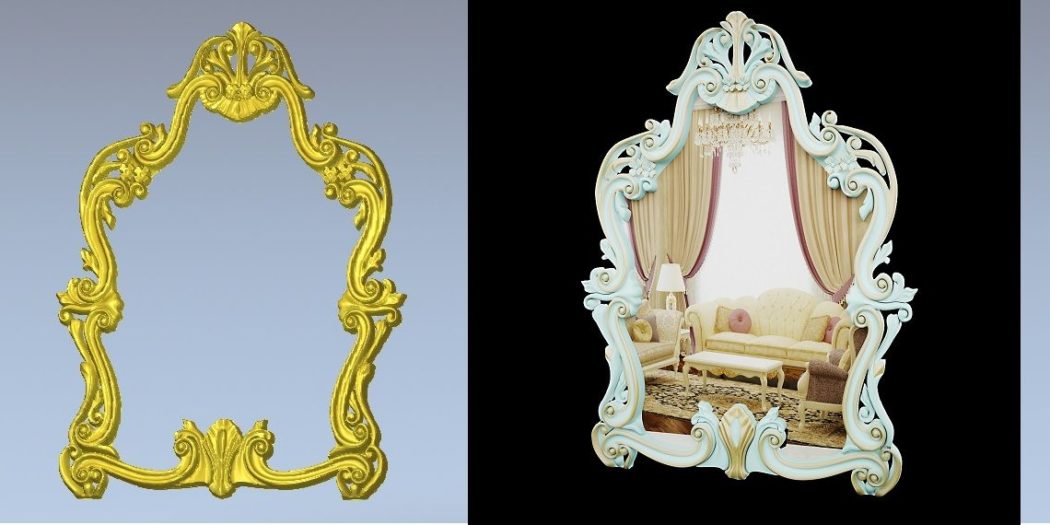 3D vector cnc router decorative frame for mirrors and photo frame – DXF ...