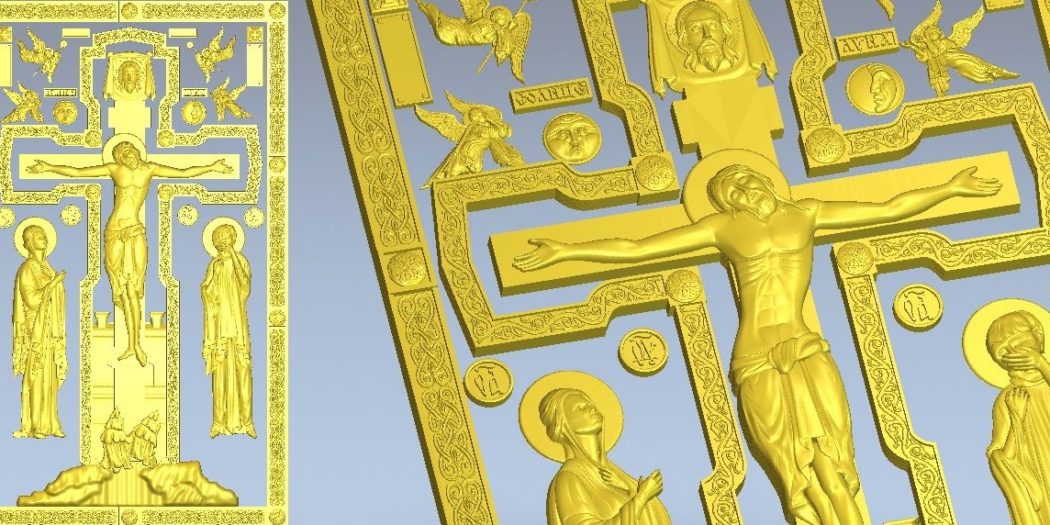 stl relief panel with crucified jesus on the cross – DXF DOWNLOADS ...
