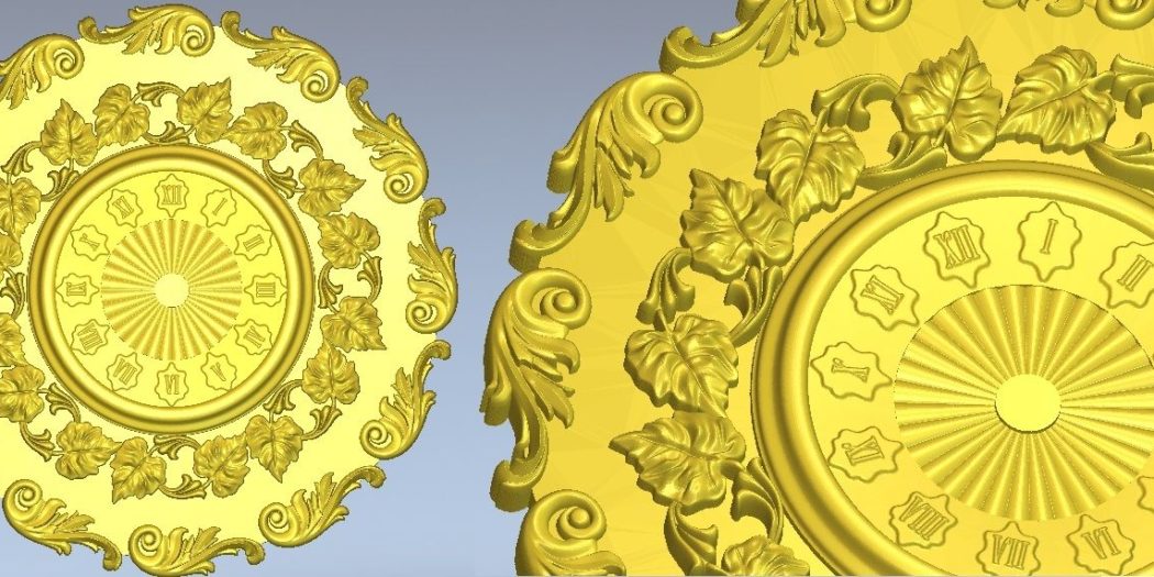 3d file roman numerals clock with decorative flowers – DXF DOWNLOADS ...