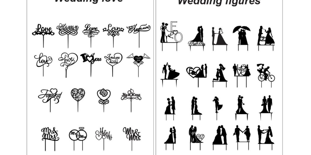 Laser Cut Cake Topper Vectors .CDR Mr & Mrs love marriage wedding ...