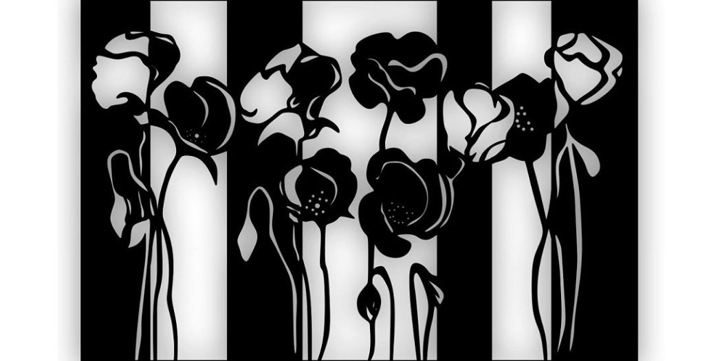 Vector Poppies Panel Flower bloom – DXF DOWNLOADS – Files for Laser ...