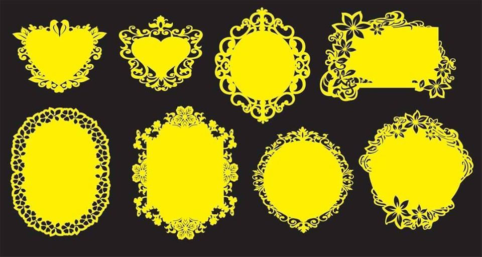 Free Pack DXF 2D Laser Cut Files Papercut Art Design Template Wedding 