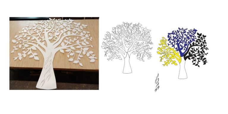 Free cnc file Tree Wall separate parts cdr dxf – DXF DOWNLOADS – Files ...