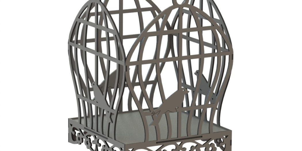 Cnc laser cut dxf file vector bird cage 001 – DXF DOWNLOADS – Files for ...