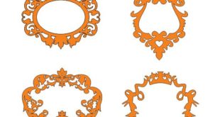 Floral frames 2d CDR File vectors to cut wood sticker – DXF DOWNLOADS ...