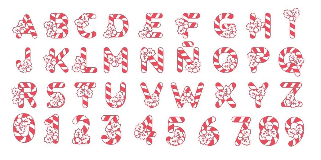 Christmas candy alphabet vector CDR DXF – DXF DOWNLOADS – Files for ...
