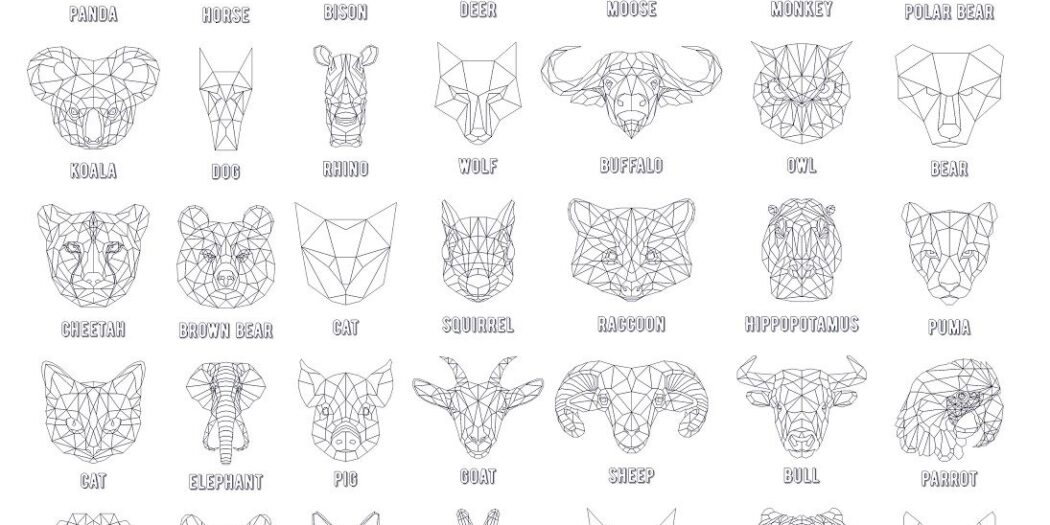 Pack 2d vectors animals polygonized CDR File – DXF DOWNLOADS – Files ...