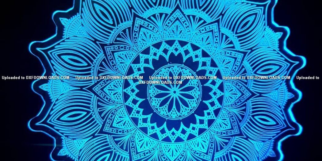 Mandala LED Free vector acrylic lamp laser engrave – DXF DOWNLOADS ...