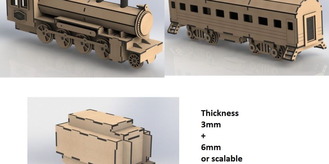 Old locomotive train CDR Laser Cut Design – DXF DOWNLOADS – Files for ...