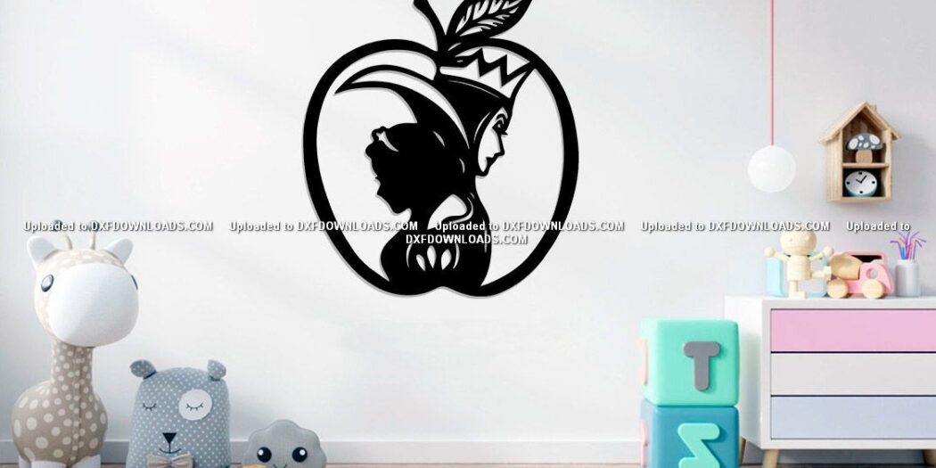 Free vector sleeping beauty apple – DXF DOWNLOADS – Files for Laser ...