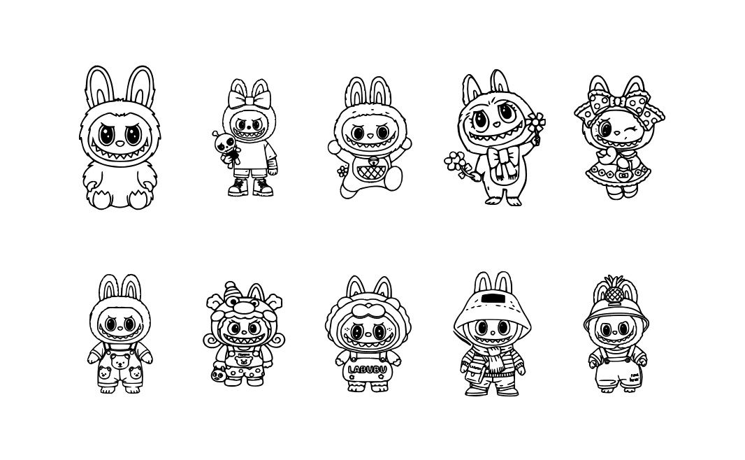 Free vector Labubu Keychains – DXF DOWNLOADS – Files for Laser Cutting ...