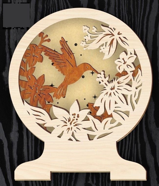 Free Layered Hummingbird – DXF DOWNLOADS – Files for Laser Cutting and ...